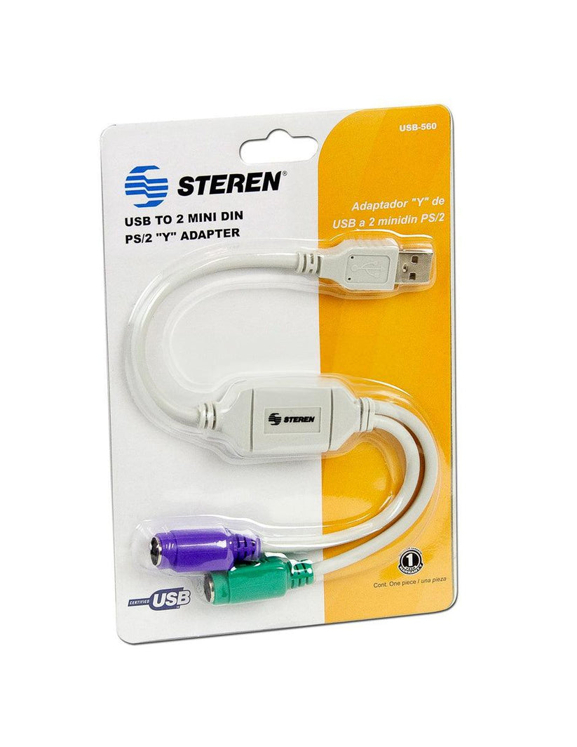 Adaptador USB Mini Din Steren Y para teclado y mouse para computadora ...
